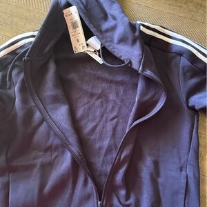 adidas | Shirts | Adidas Blue Track Jacket With Signature Stripes ...